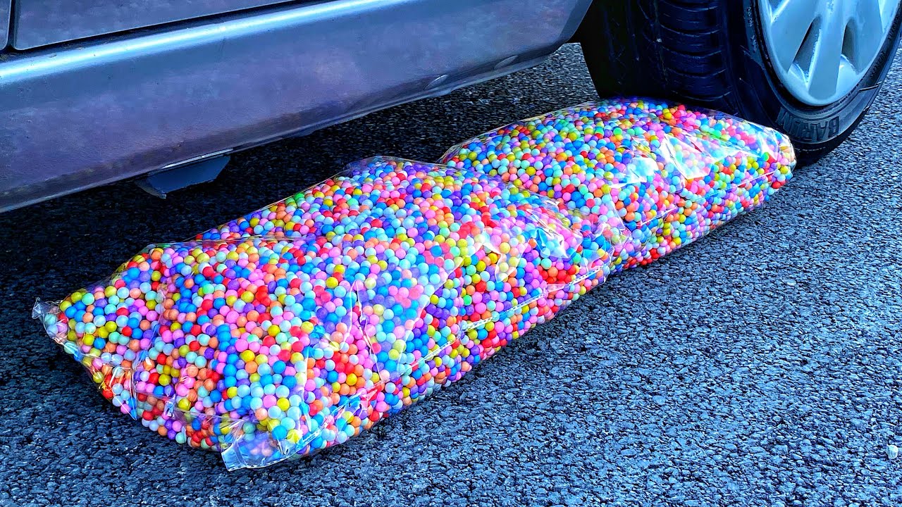 Crushing Crunchy & Soft Things by Car! Experiment Oddly Satisfying Video