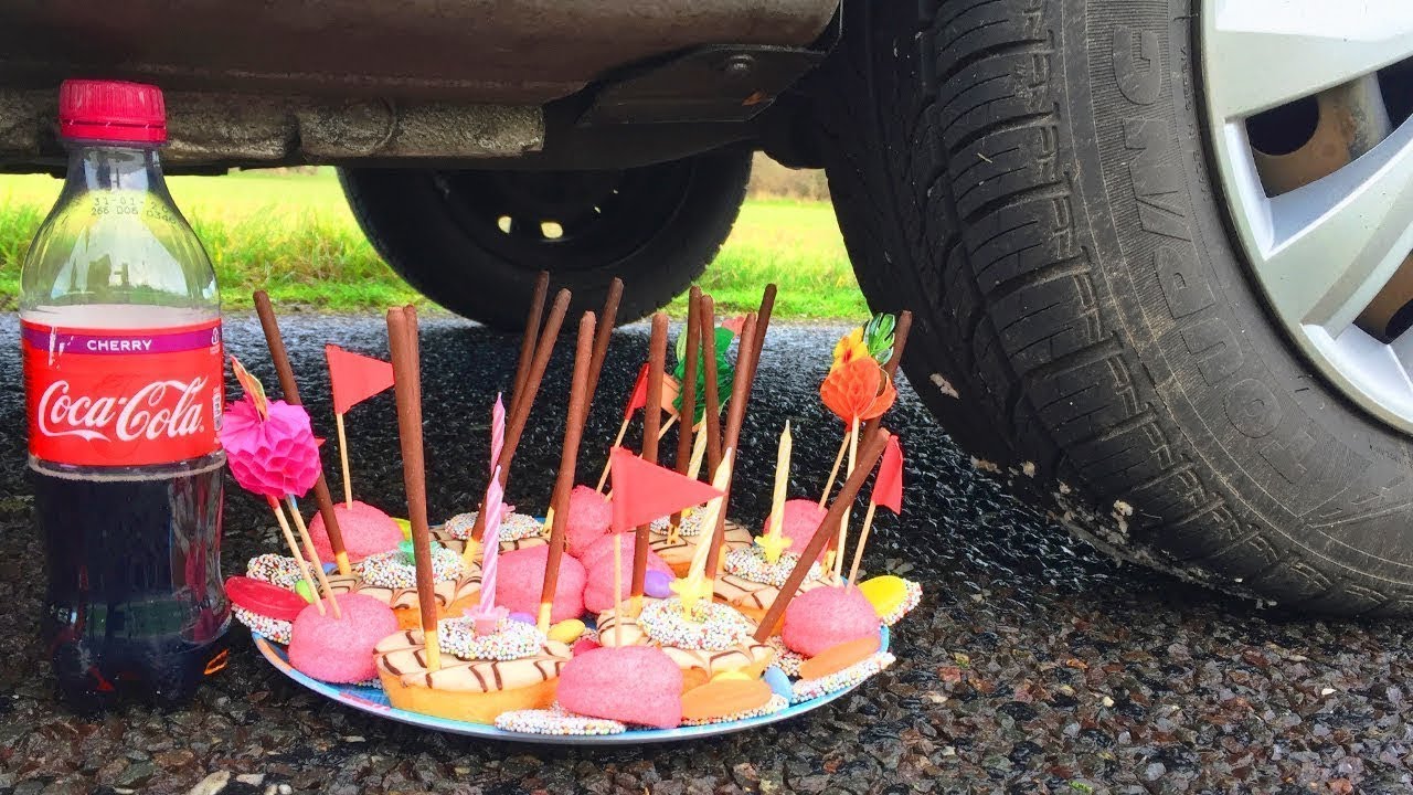 Crushing Crunchy & Soft Things by Car! Experiment Car vs Coca Cola ...