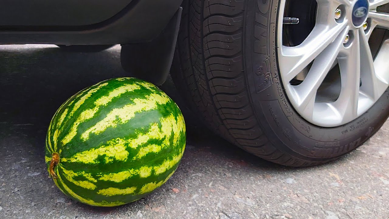 Experiment ! Car VS Watermelon, Orbeez, lighter and other things