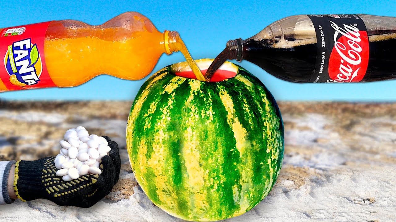 Experiment: Volcanо Eruption in a Watermelon - Colorful Super Reaction ...