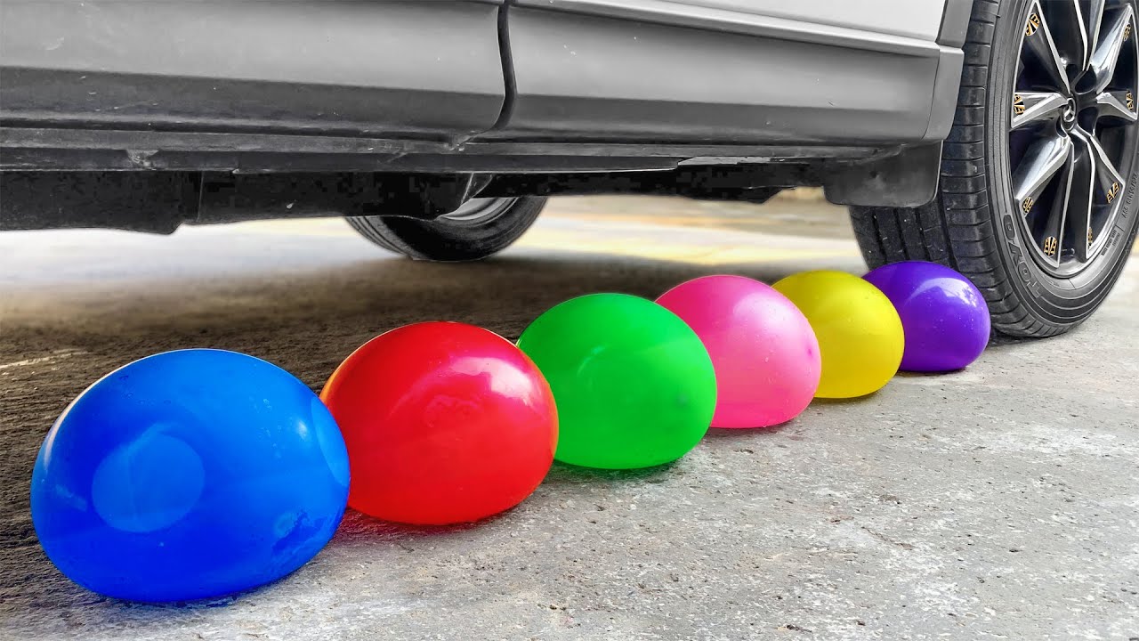 Experiment Car vs Rainbow Balloons | Crushing Crunchy & Soft Things by ...