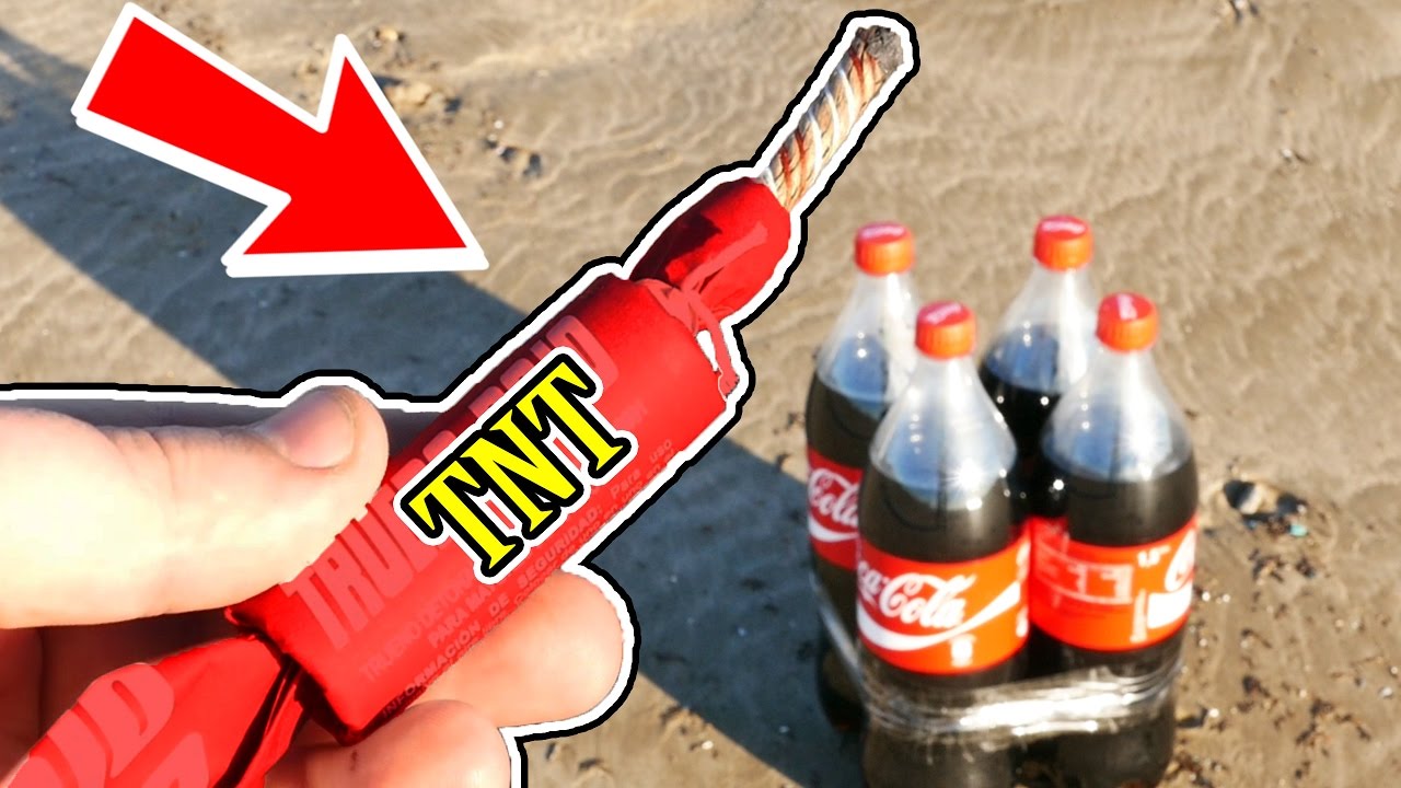 LOOK WHAT HAPPENS WHEN YOU EXPLODE 4 COCA COLA BOTTLES!! - EXPERIMENT ...