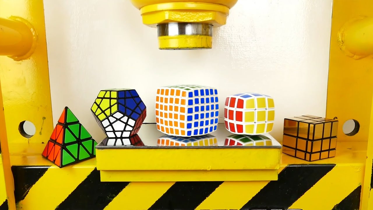 Hydraulic Press VS Rubik Cubes! V-cube, Pyraminx, Megaminx, Mirror Cube ...