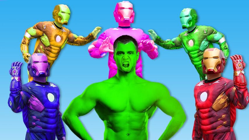 Hulk VS Blue Iron Man VS Green Iron Man VS Iron Man VS Purple Iron Man ...