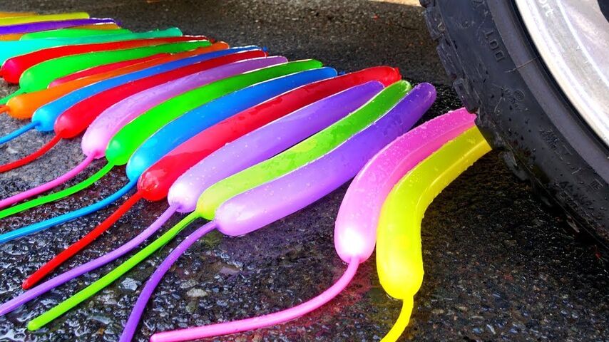 Experiment Car vs WORM BALLOONS | Crushing Crunchy & Soft Things by Car!