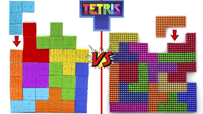 Playing FAST Tetris with Minecraft Blocks and Magnetic Balls