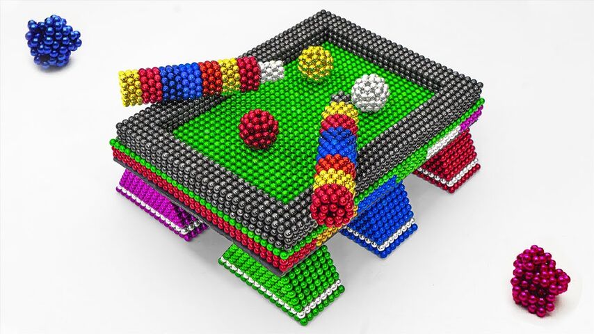 DIY | How to Make Billiard Game with Magnetic Balls (ASMR) Satisfying