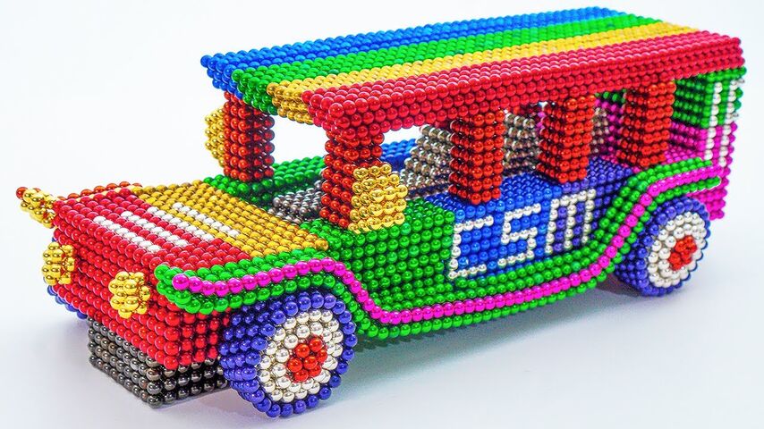 DIY | How to Make Bus with Magnetic Balls (ASMR) Satisfying