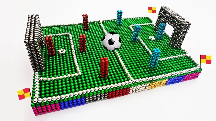 Build Soccer Football Game With Magnetic Balls (Satisfying)