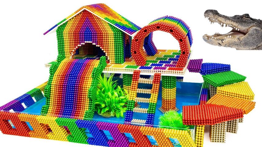 Build Mini Water Park Swimming Pool For Crocodile With Magnetic Balls ...