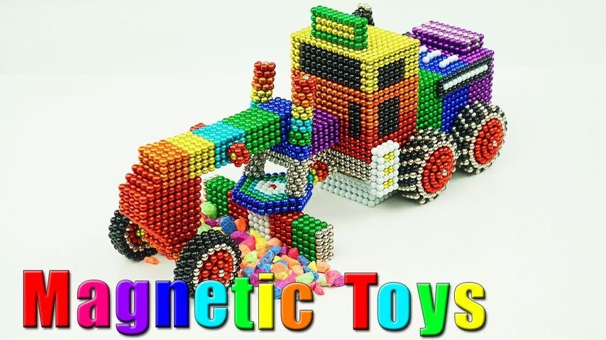 ASMR - DIY - How to Make Bulldozer Truck from Magnetic Balls (Satisfying)