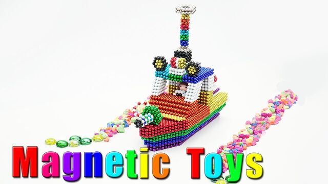DIY - How to Make Battleship from Magnetic Balls (ASMR) - Magnetic Toys 4K