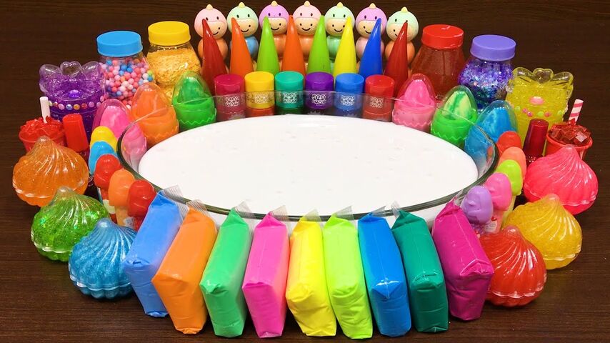 Mixing Makeup, Glitter and More into Glossy Slime ! Satisfying Slime ...