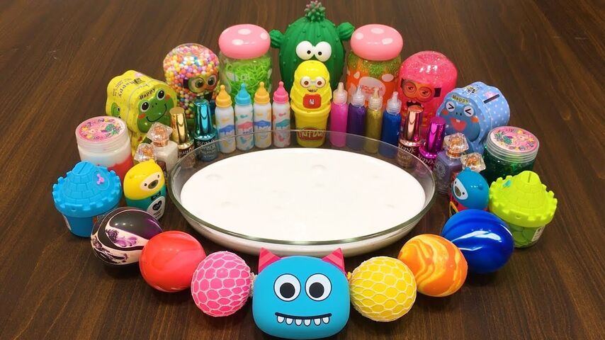 Mixing Random Things into GLOSSY Slime !! SlimeSmoothie | Satisfying ...