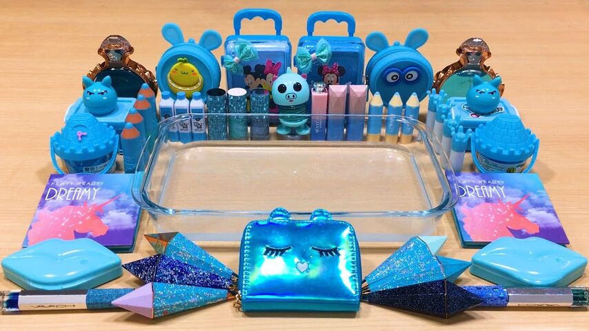 Special Series BLUE Satisfying Slime Videos #19 - Mixing Random Things ...