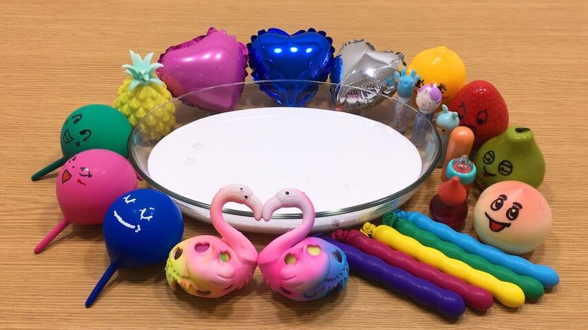 Mixing Random Things into Glossy Slime #3 !!! SlimeSmoothie Satisfying ...