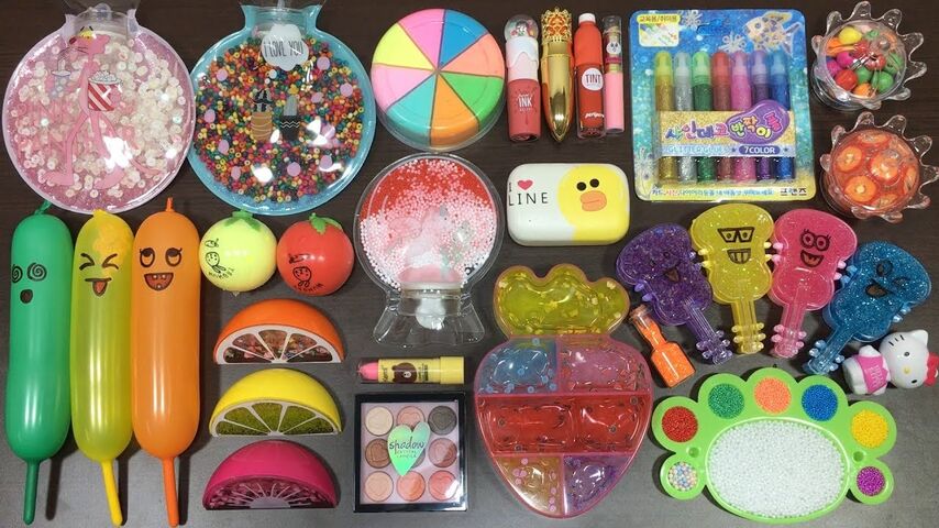 Mixing Random Things into Store Bought Slime !!! SlimeSmoothie ...