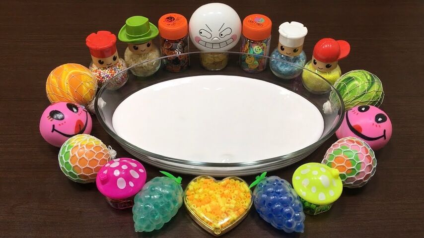 Mixing Random Things into Glossy Slime !!! Slimesmoothie Satisfying ...