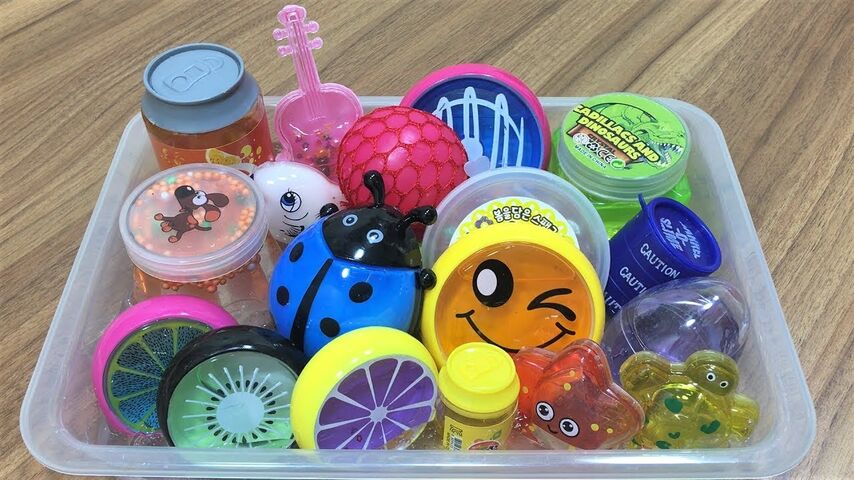 Mixing Store Bought Slime into Clear Slime | Slimesmoothie | Satisfying ...