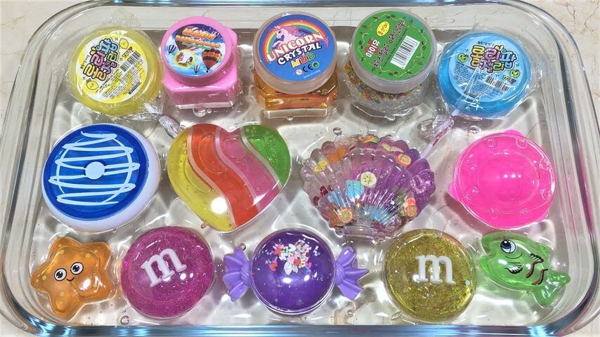 Mixing Store Bought Slime into Clear Slime | Slimesmoothie | Satisfying ...