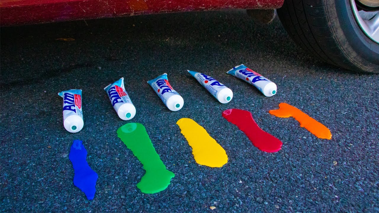 Crushing Crunchy & Soft Things by Car! - EXPERIMENT Toothpaste vs Car