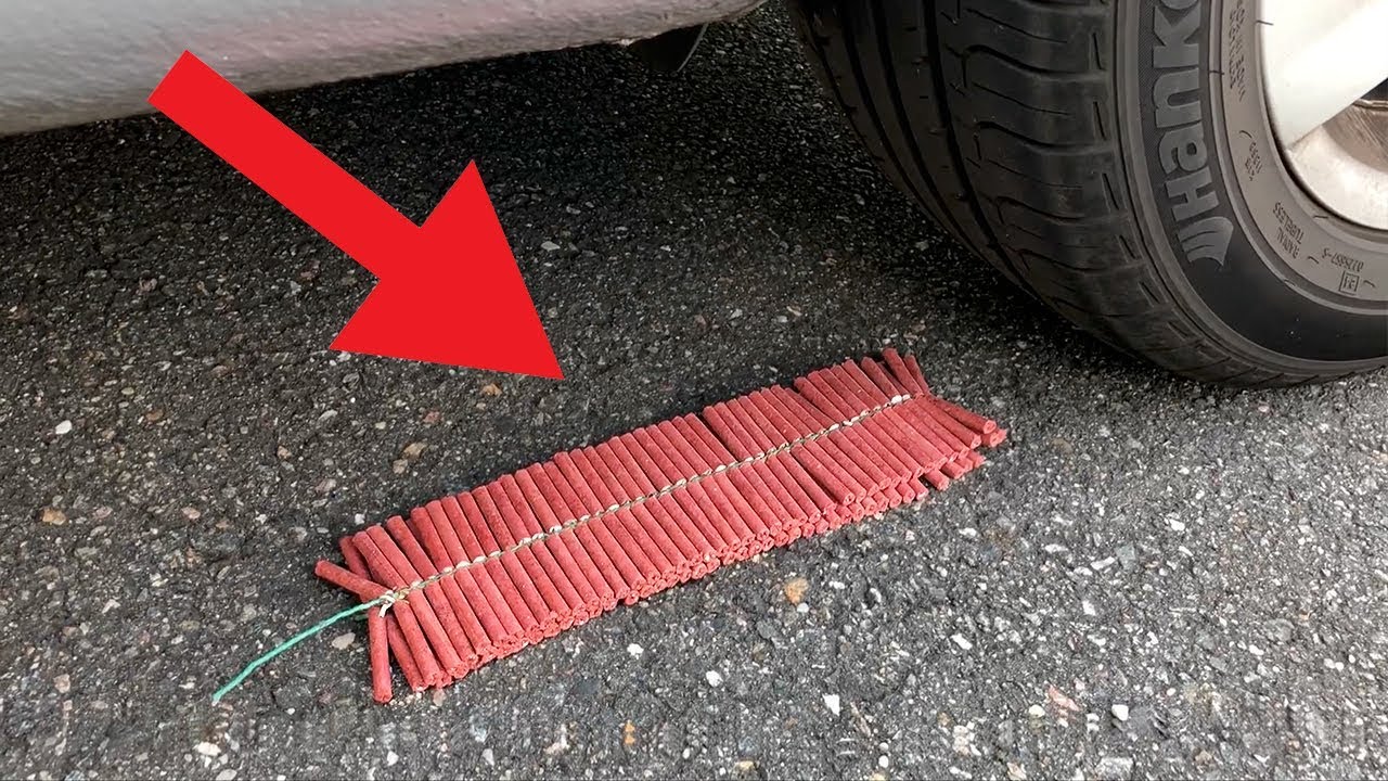 100 Firecrackers vs Car