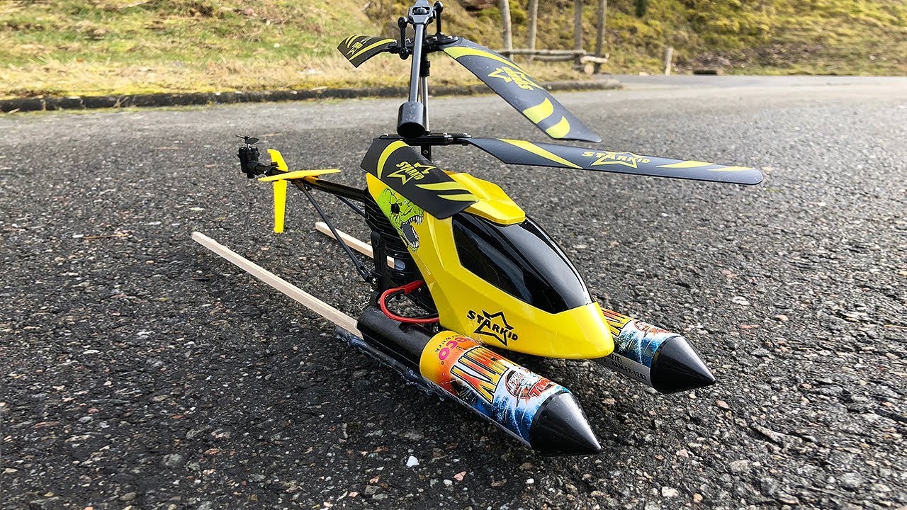 Rocket powered RC Helicopter !! Amazing Reaction