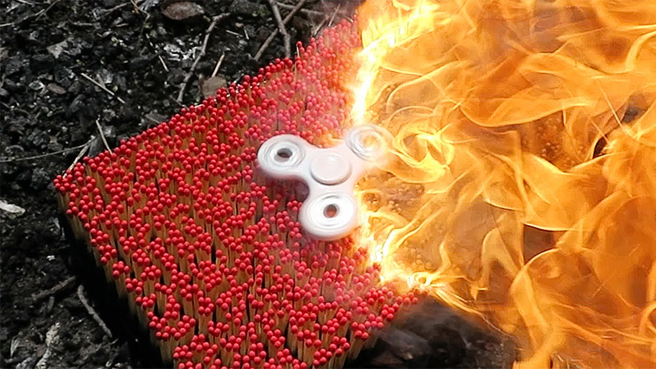 FIDGET SPINNER vs 1000 MATCHES FIRE! Hot Chain Reaction