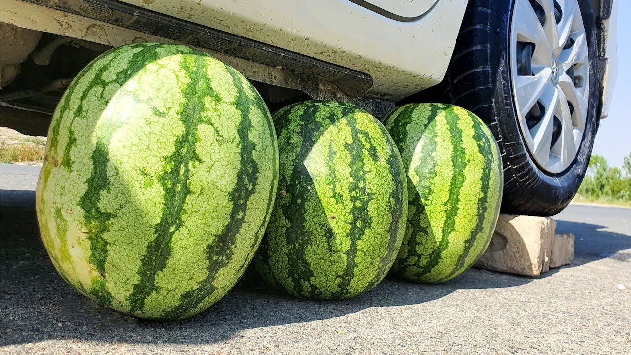 Crushing Crunchy & Soft Things by Car! - EXPERIMENT: WATERMELONS VS CAR