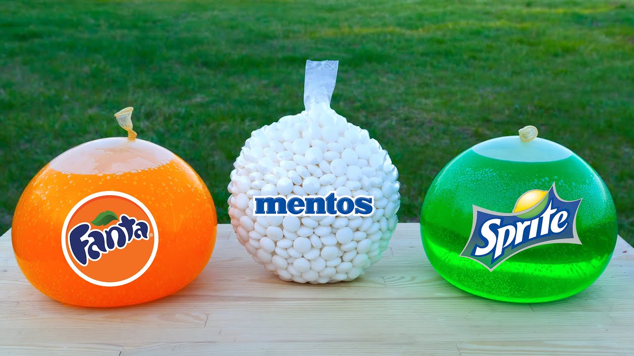 Experiment: Fanta, Sprite vs Mentos plus Balloons