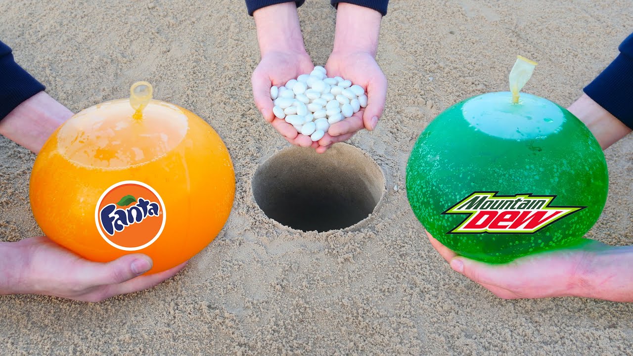 Fanta, Mountain Dew, Mentos in Balloons Underground