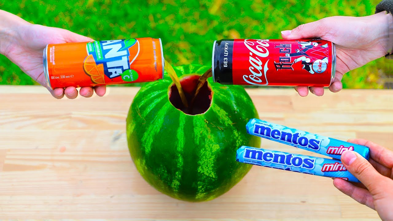Watermelon and Coca Cola, Fanta vs Mentos