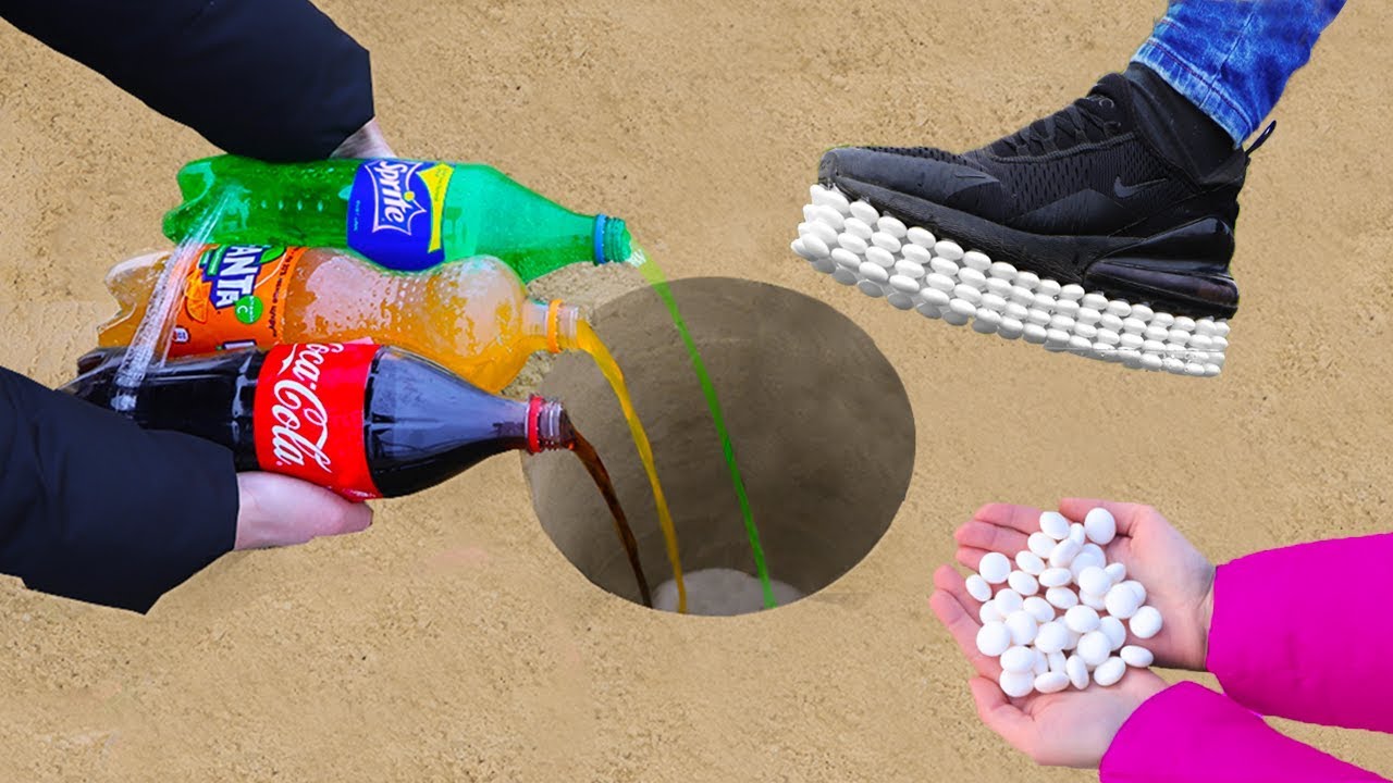 Coca Cola, Fanta, Sprite vs Mentos
