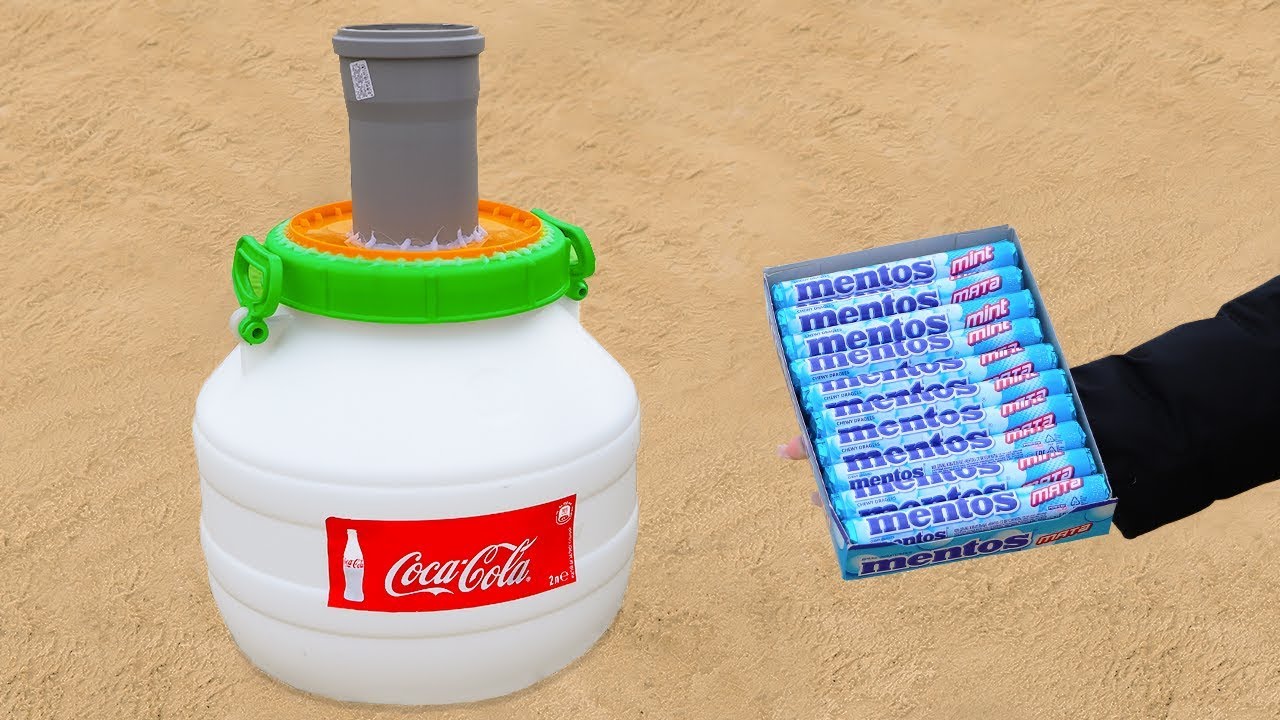 Volcano of Coca Cola and Mentos!