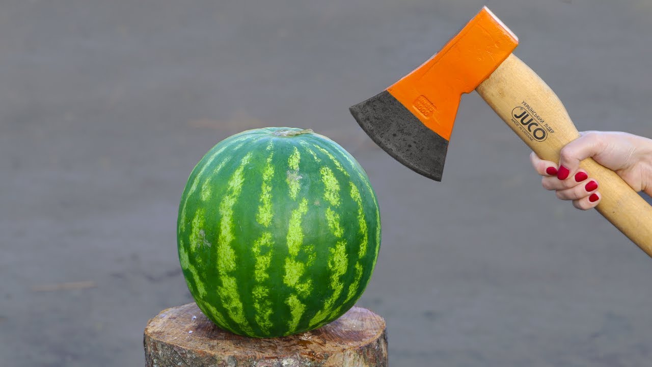 Experiment: Axe vs Watermelon!