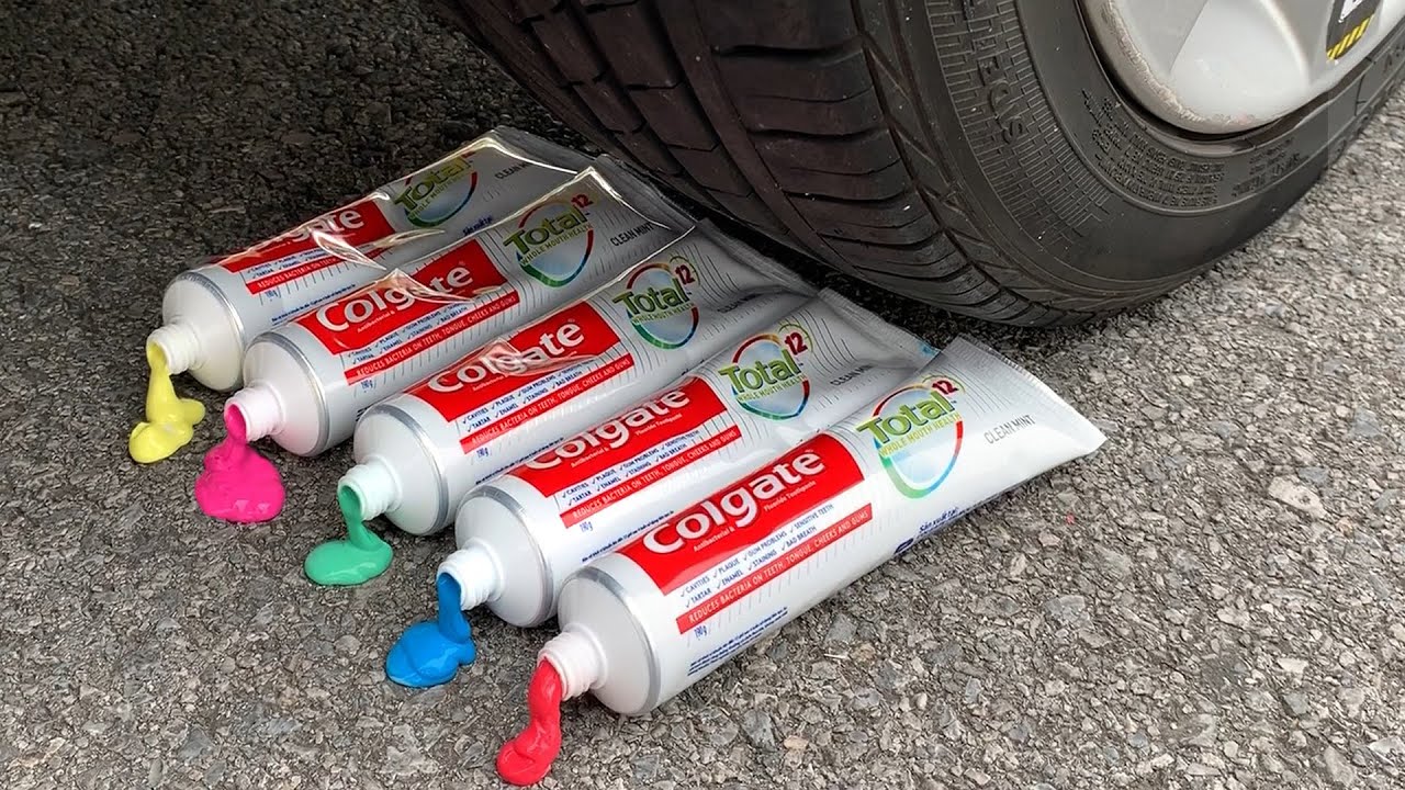 Experiment Car vs Toothpaste | Crushing crunchy & soft things by car ...