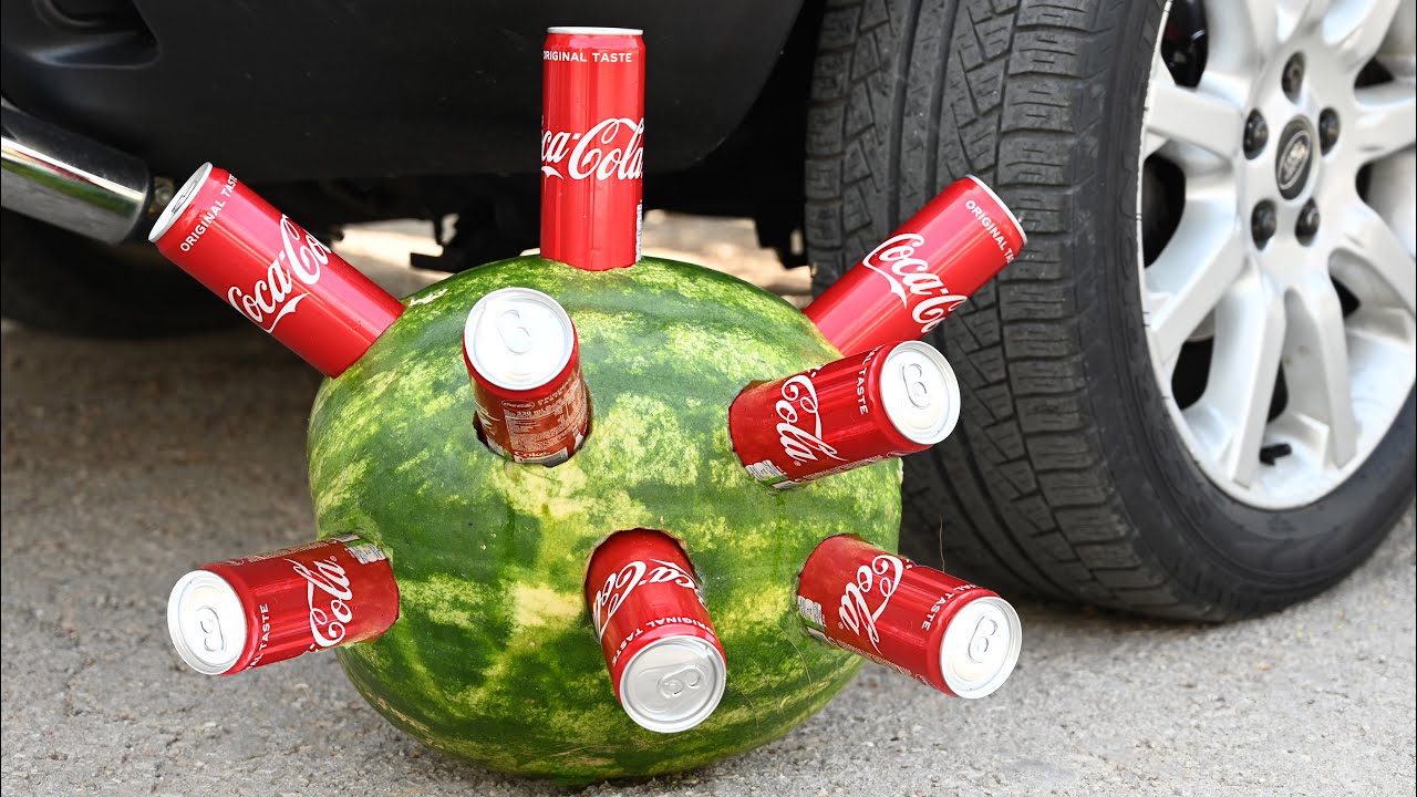 EXPERIMENT Car vs WATERMELON & Coca-Cola Crushing Crunchy & Soft Things ...
