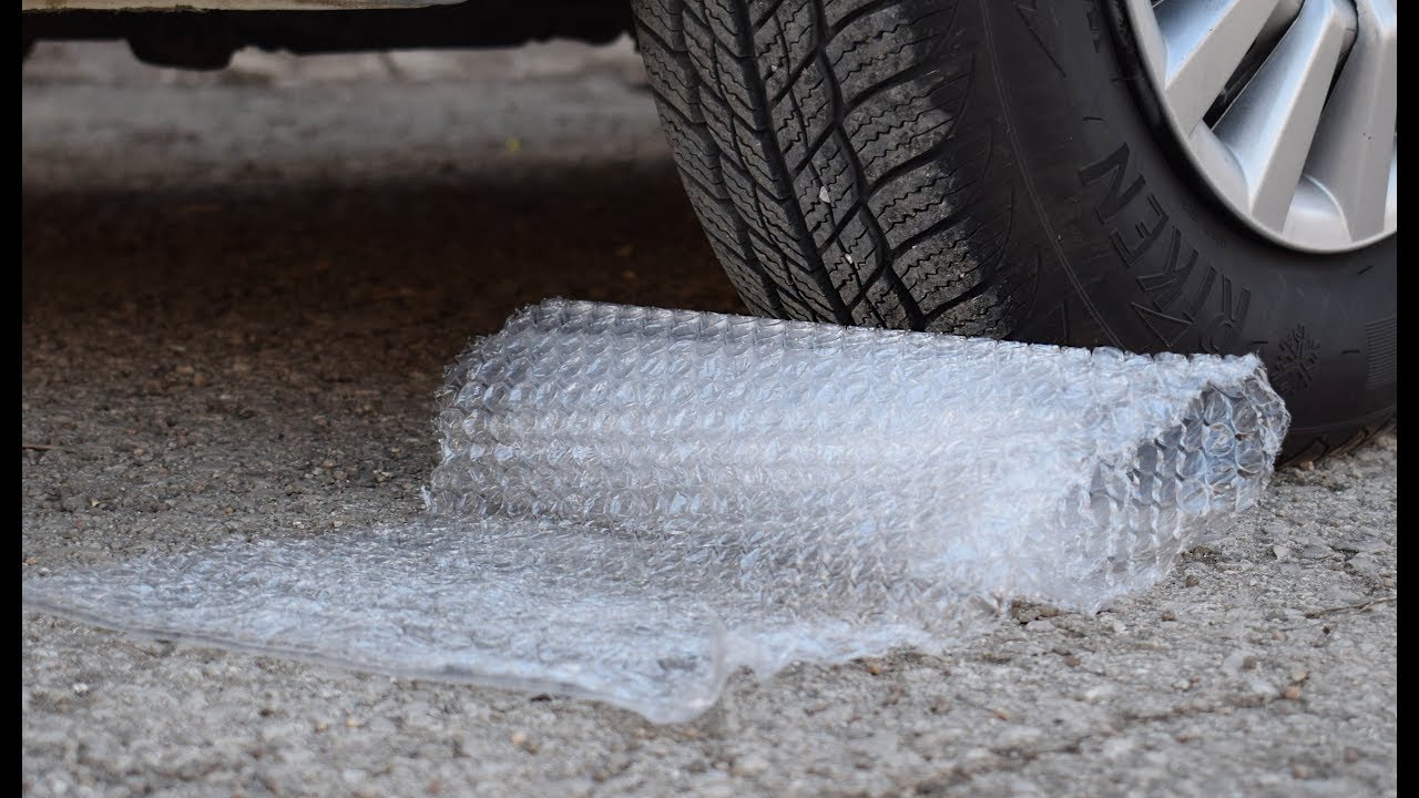 EXPERIMENT 10000 BUBBLE WRAP VS CAR