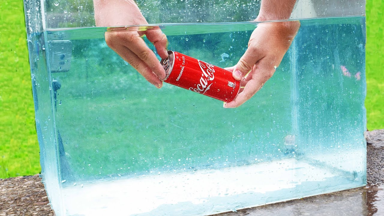 EXPERIMENT OPENING COCA COLA CAN UNDERWATER