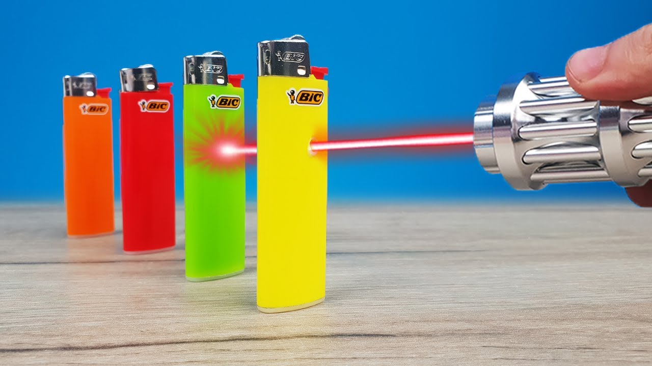 Experiment: Most Powerful Laser Vs Lighters!
