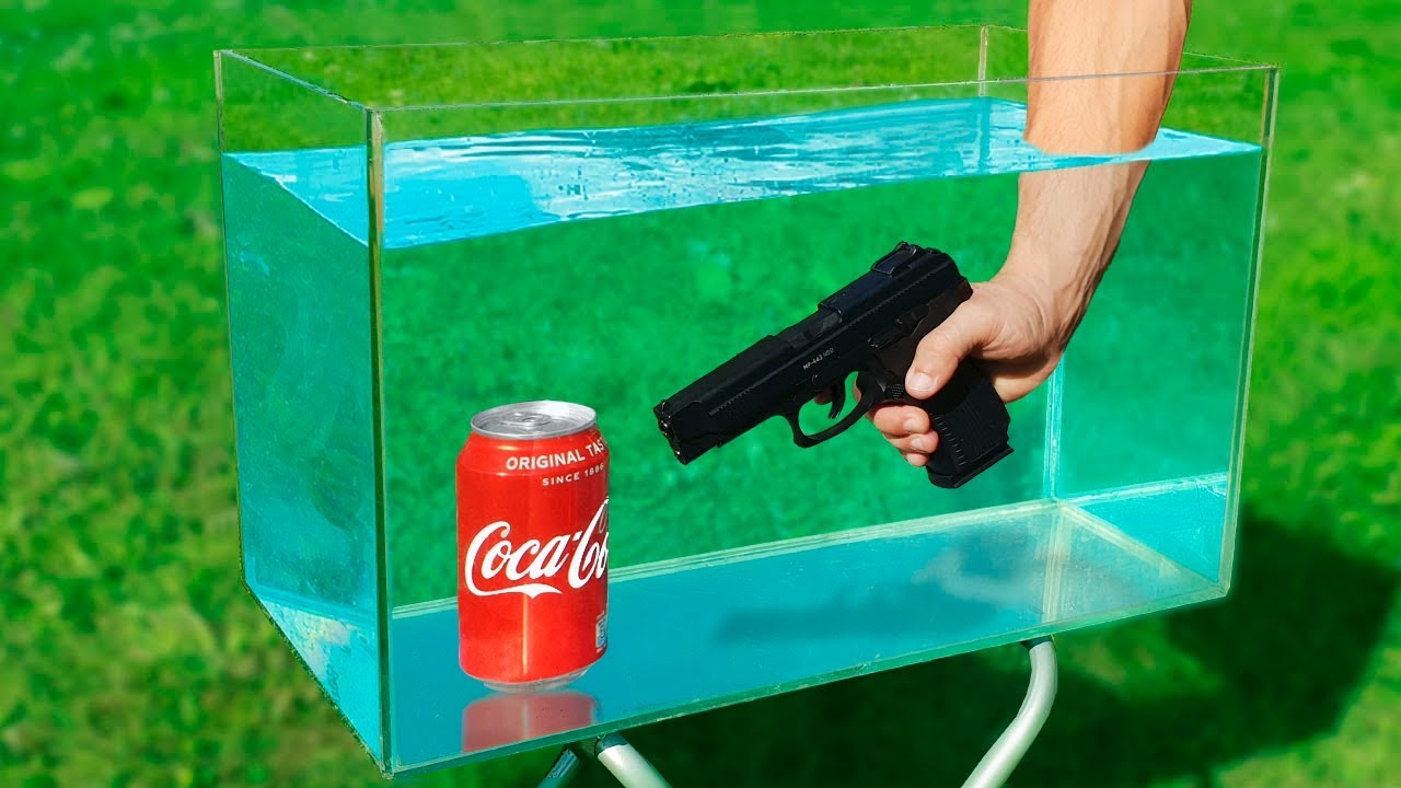 Experiment: Coca Cola and Gun Under Water