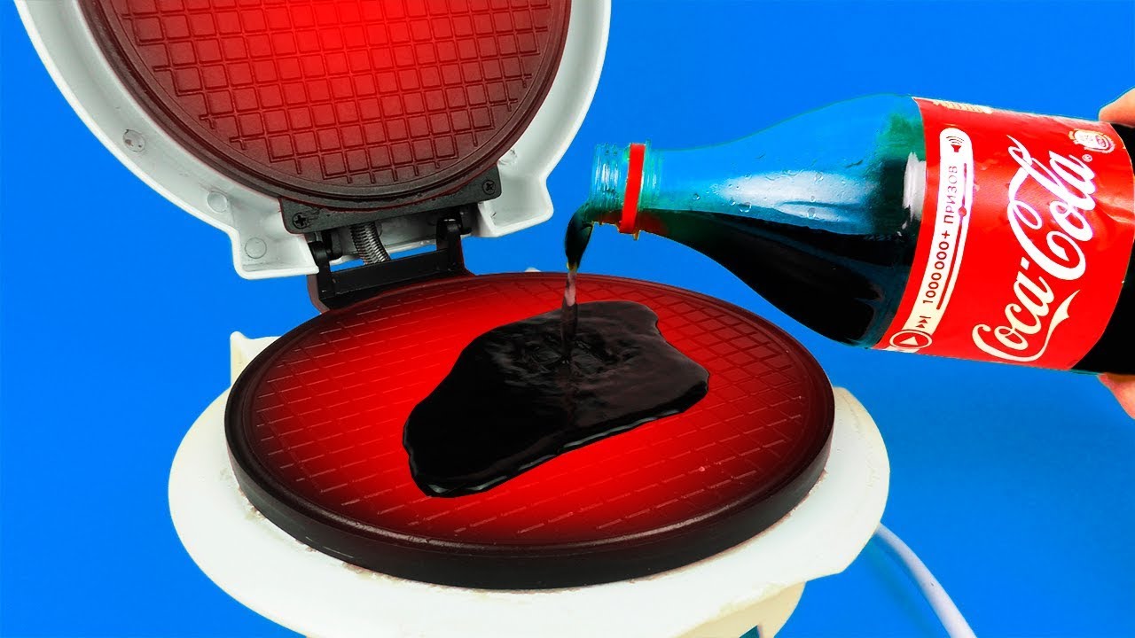 What if to Drop COCA-COLA into Waffle Maker