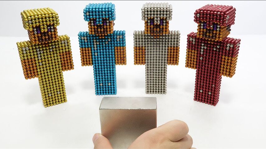 Monster Magnets Vs Minecraft Steve With Diamond Armor, Gold, Silver ...