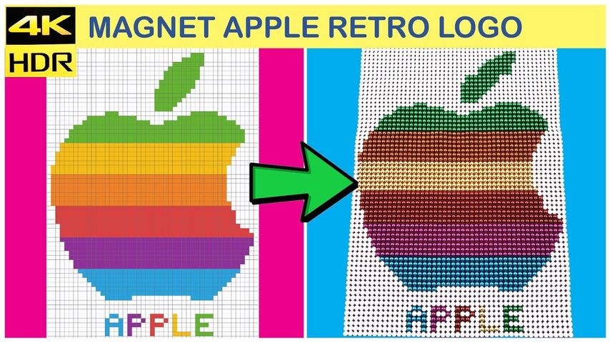 Crafting Retro Apple Logo with 6000+ Magnet balls | Oddly satisfying ...