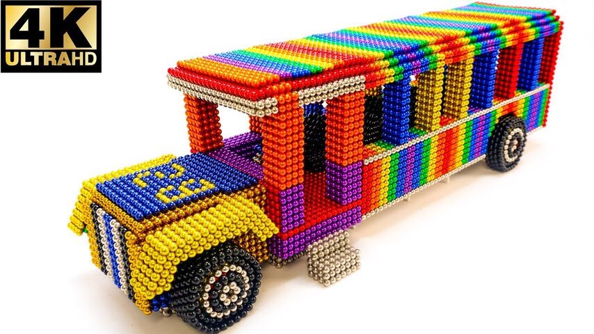 DIY - How To Make School Bus With Magnetic Balls (Magnet Satisfaction ...