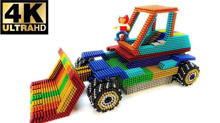 ASMR - DIY How To Make Bulldozer From Magnetic Balls, Satisfaction 100% ...