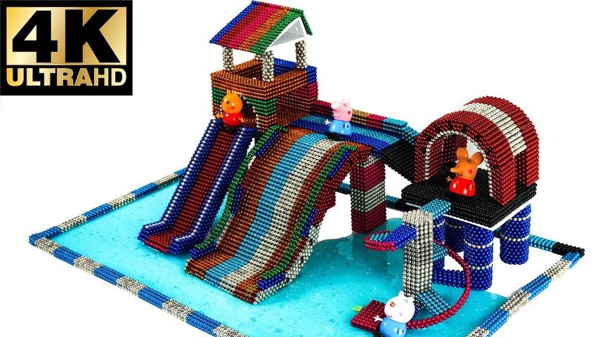 DIY - How To Build Water Slide Playground From 7000 Magnetic Balls ...