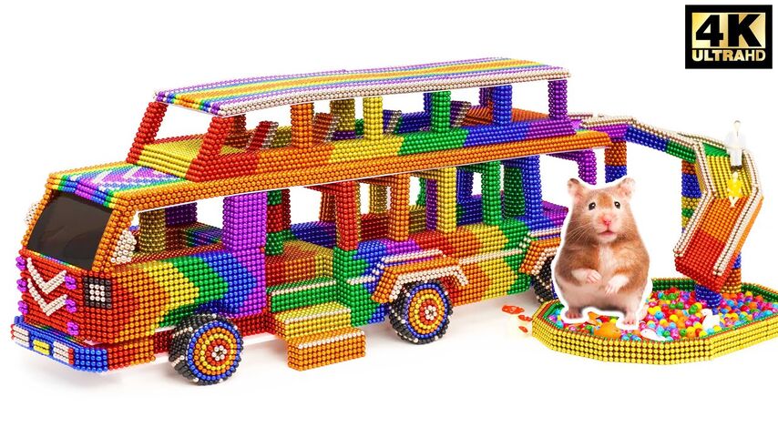 ASMR | How To Make Amazing Double Decker Bus Has Playground For Hamster ...