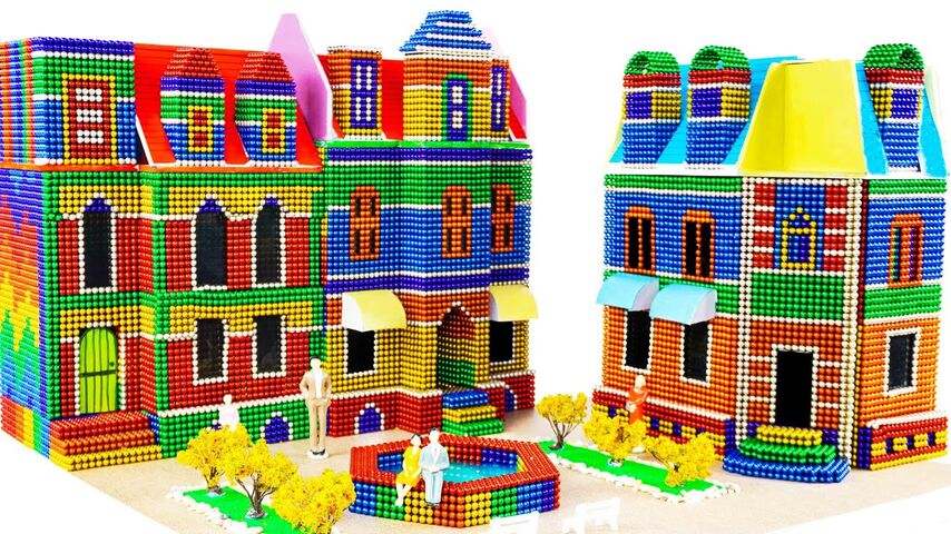 DIY - Building Amazing Billionaire Mansion House From Magnetic Balls ...