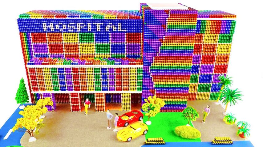 DIY - Building Miniature International Hospital From Magnetic Balls ...